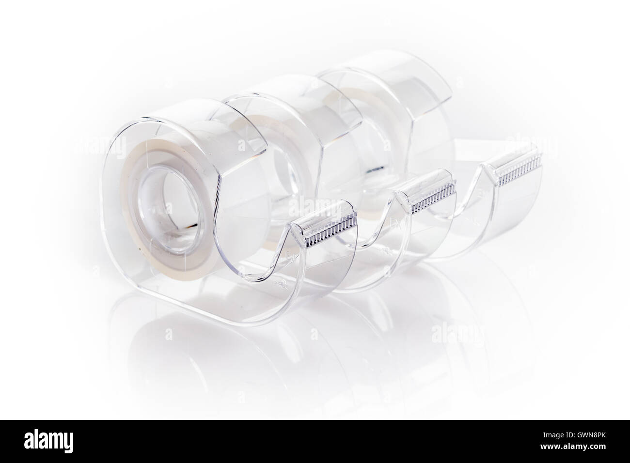 three rolls of tape isolated on a white background Stock Photo - Alamy