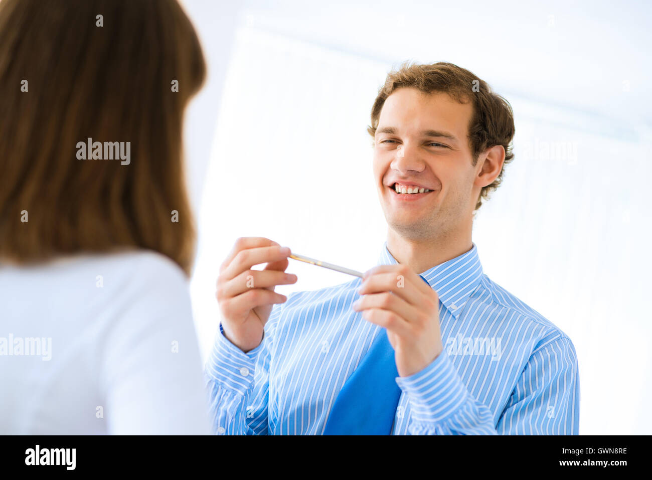 Young businessman doing interviews Stock Photo - Alamy