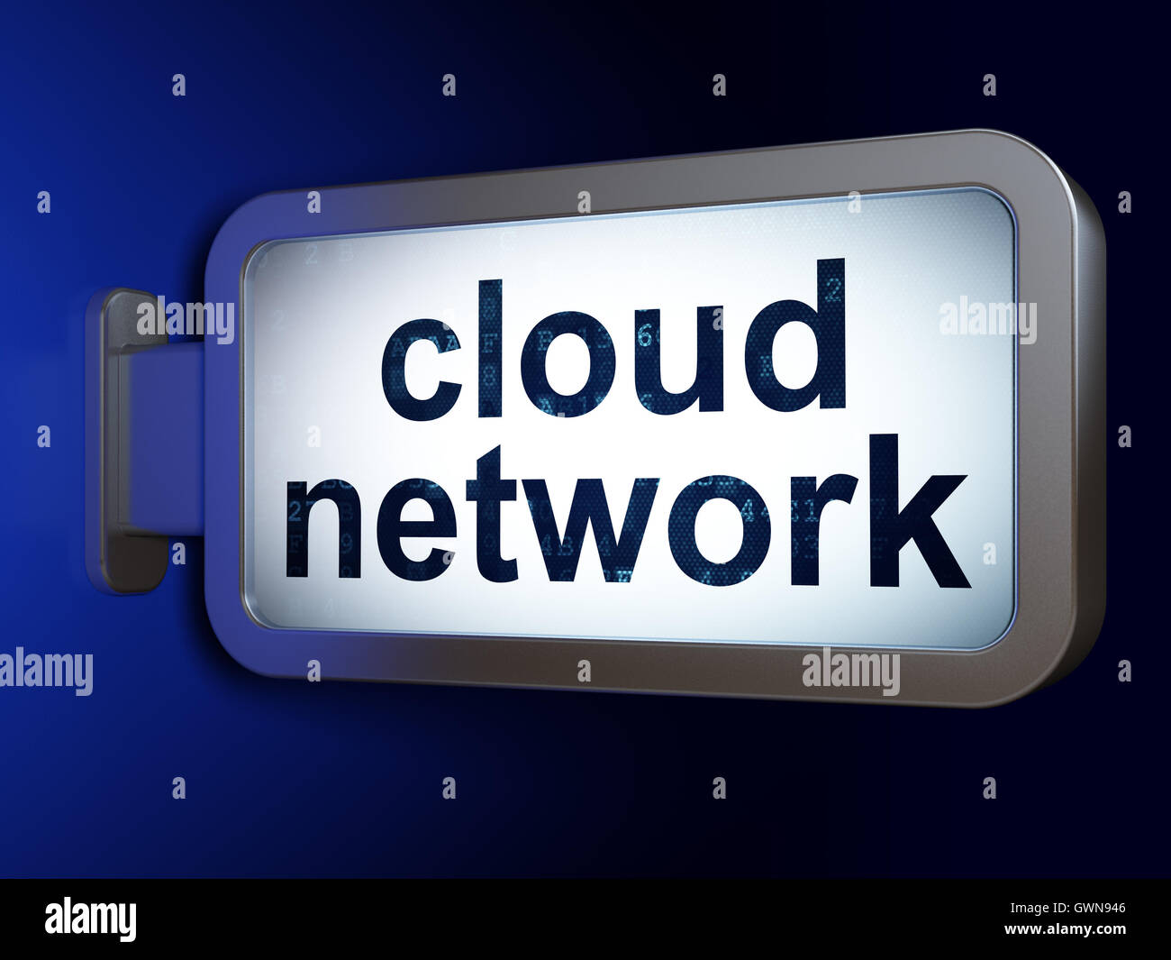 Cloud technology concept: Cloud Network on billboard background Stock ...