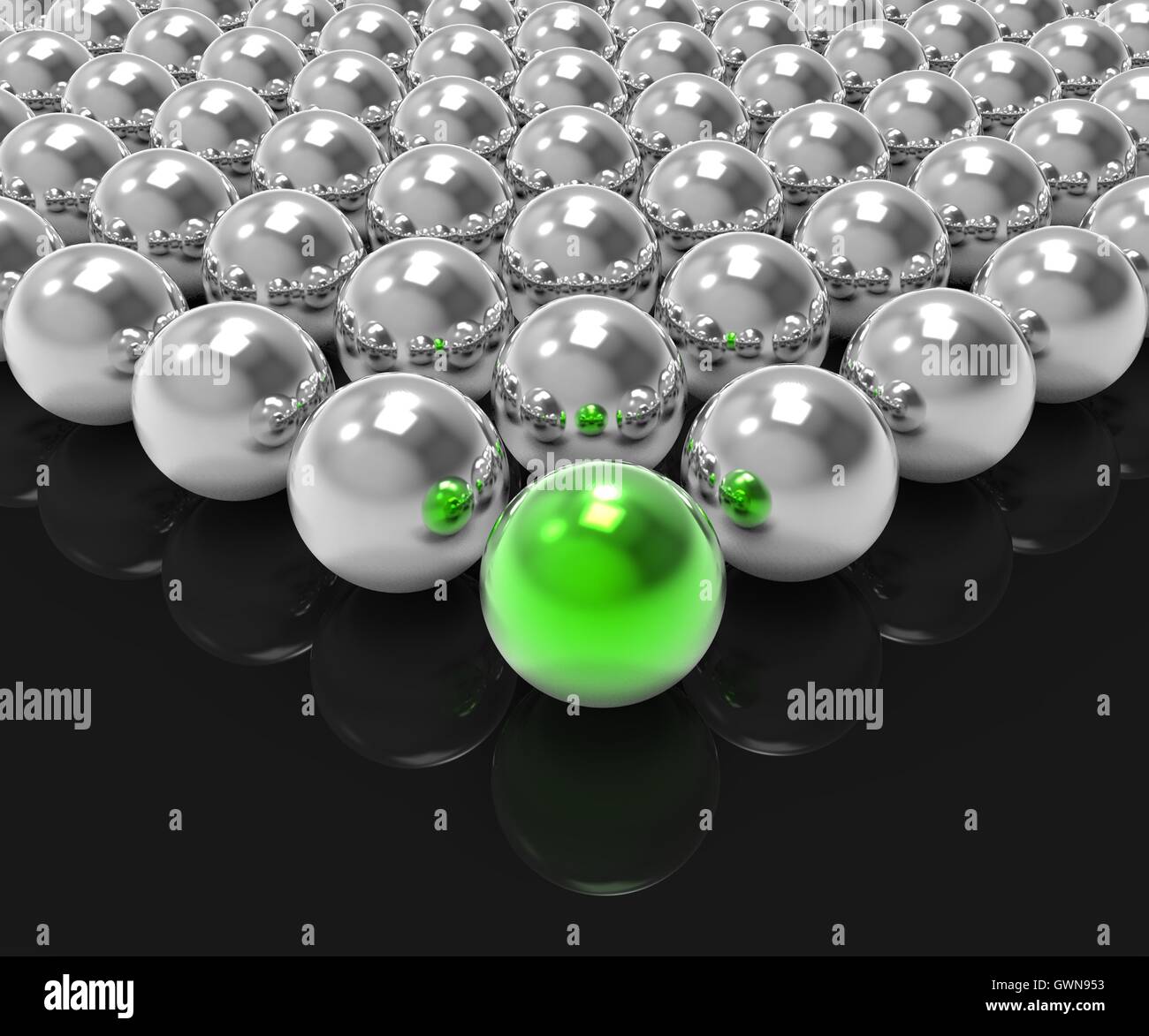 Leading Metallic Ball Shows Leadership Or Winning Stock Photo - Alamy