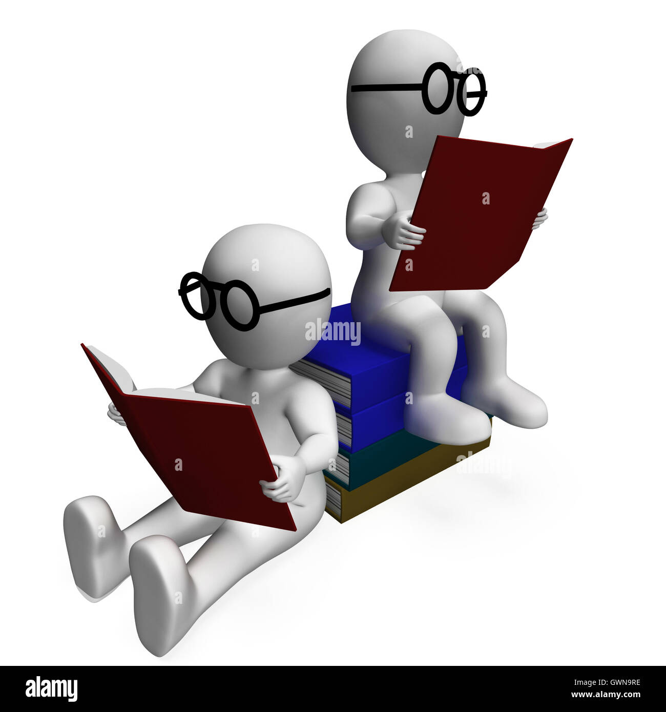Students Reading Books Shows Academic Stock Photo - Alamy