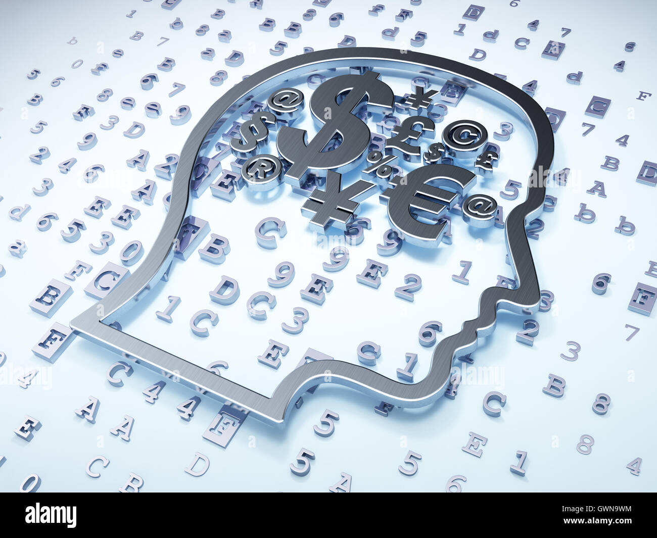 Education concept: Silver Finance Symbol on digital background Stock ...