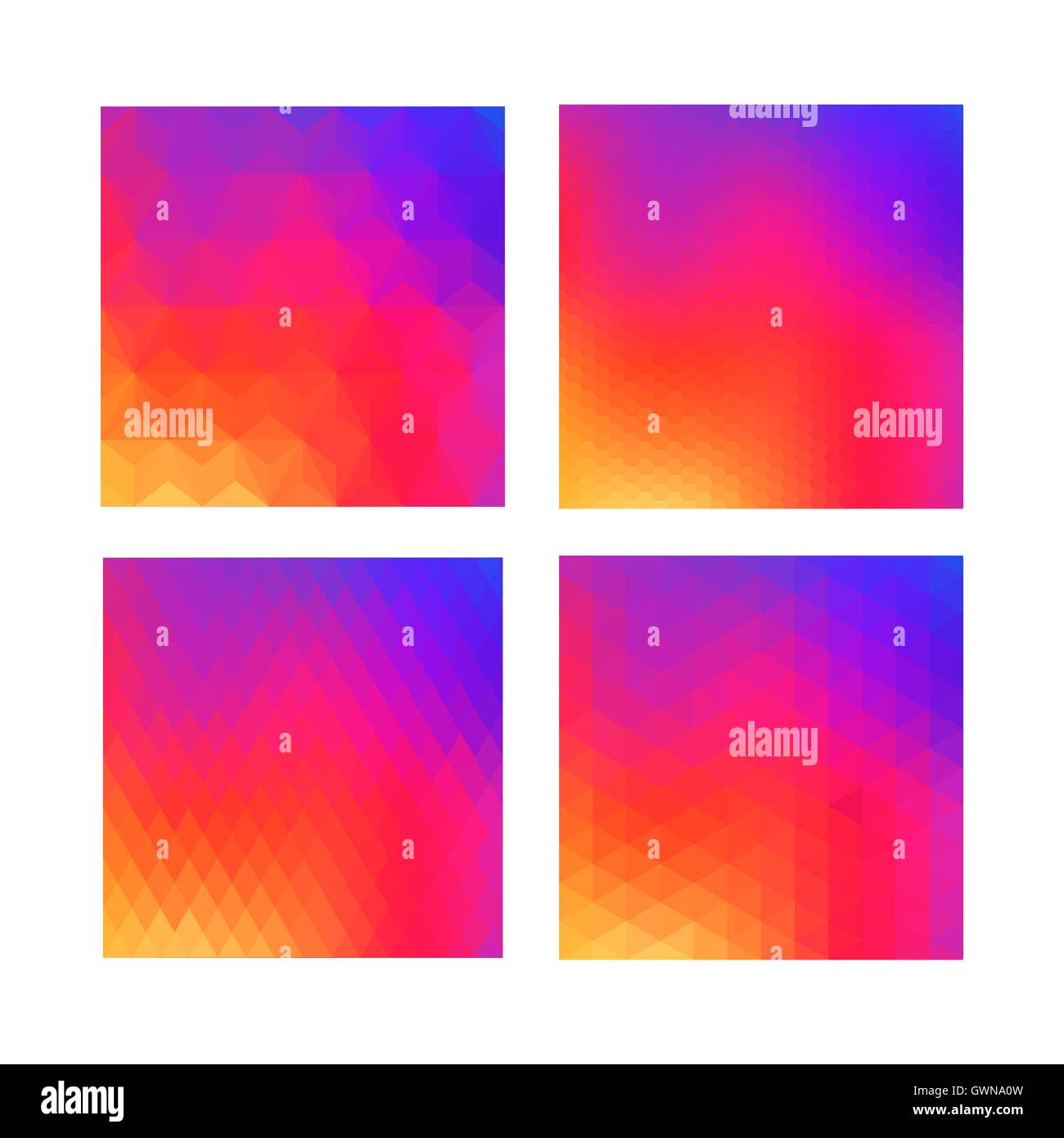 Set of colorful gradient backgrounds in abstract low poly style, ideal ...
