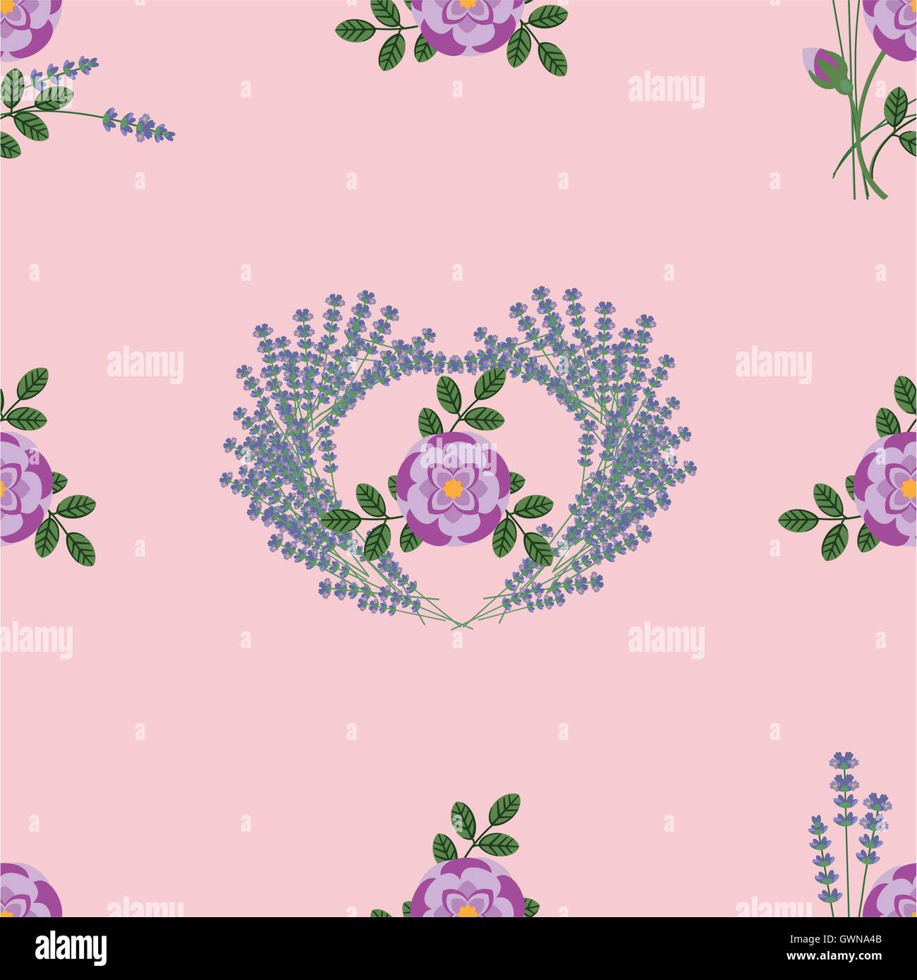 Seamless vector lavender pattern Stock Vector Images - Alamy