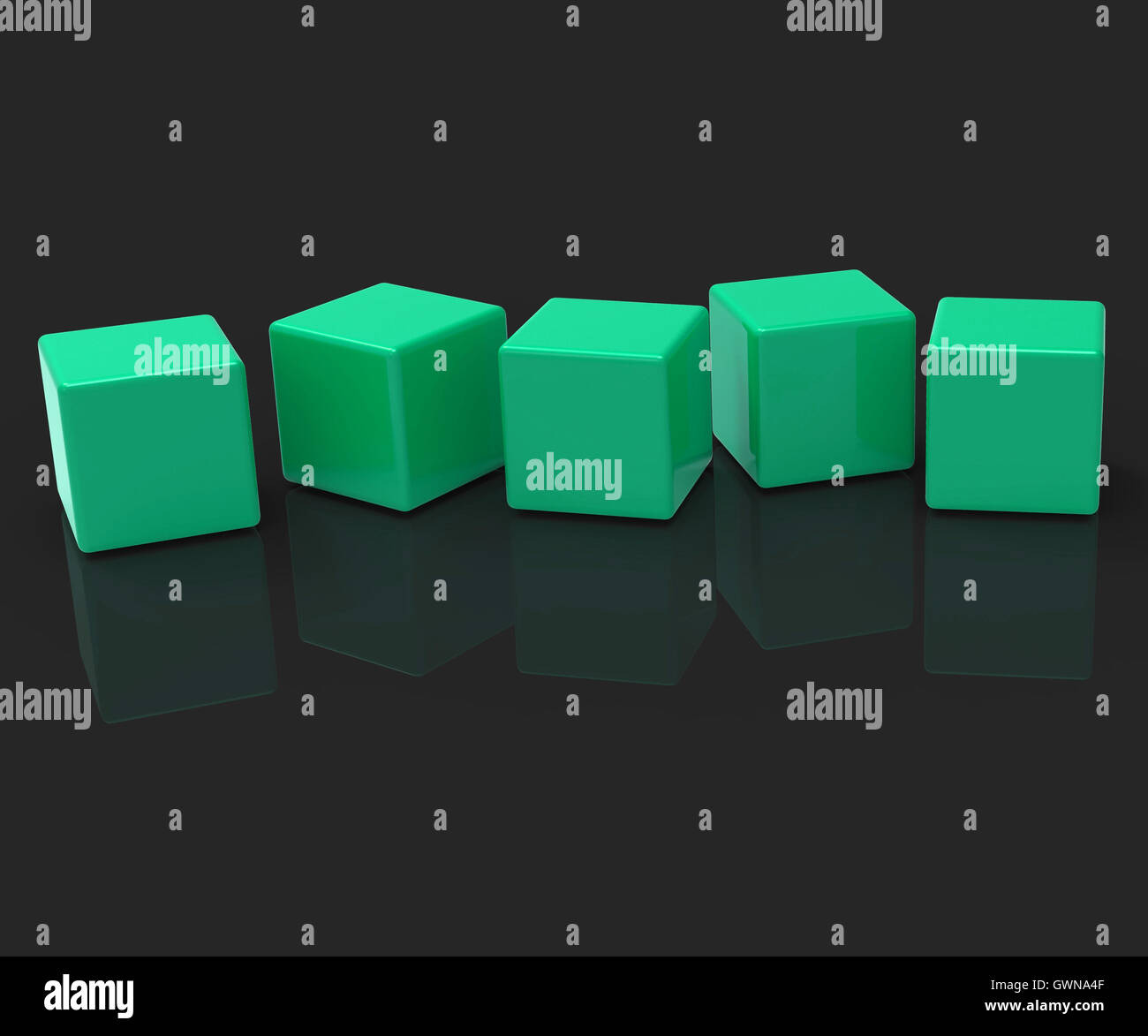Five Blank Blocks Show Copyspace For 5 Letter Word Stock Photo Alamy