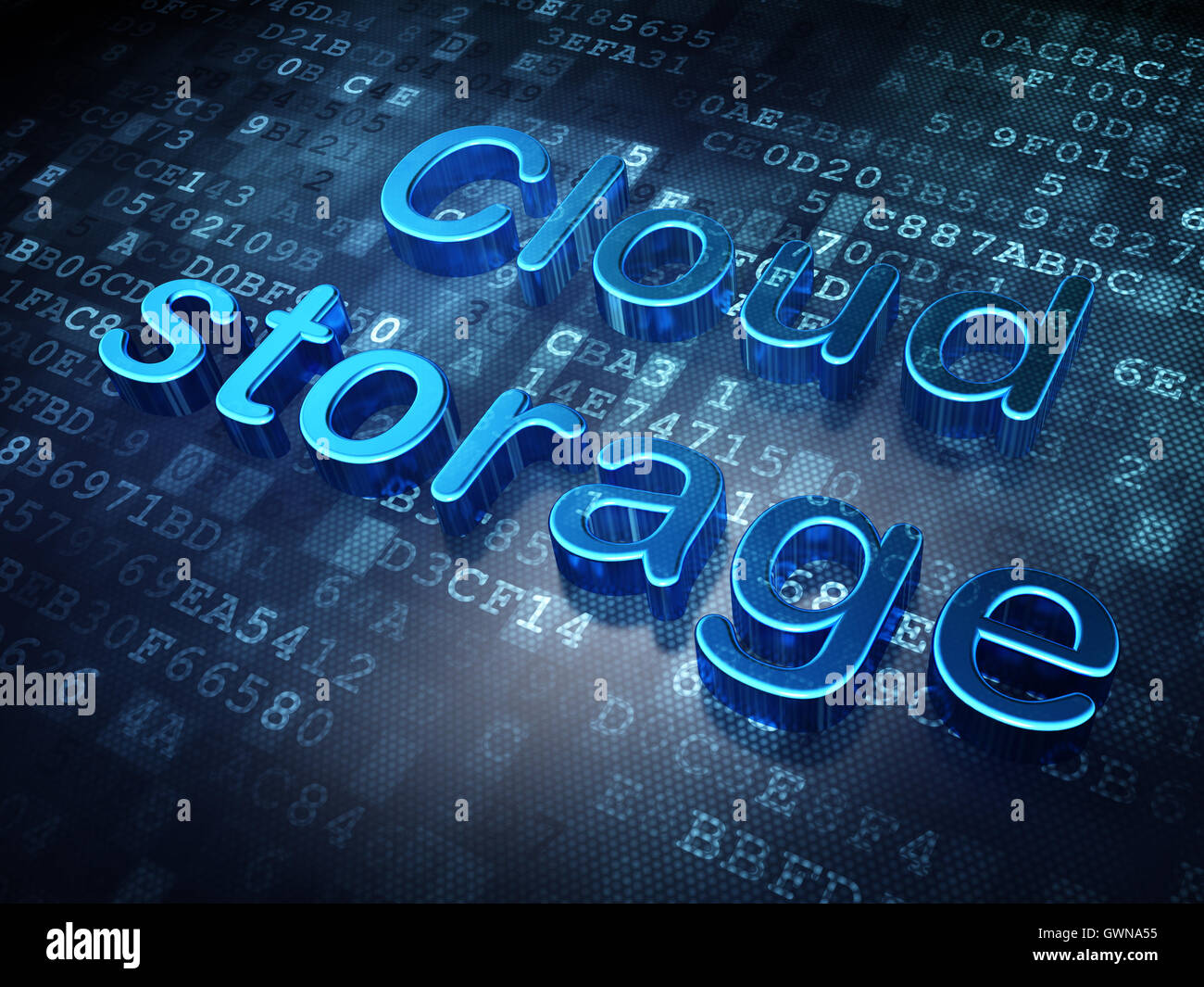 Privacy concept: Blue Cloud Storage on digital background Stock Photo ...