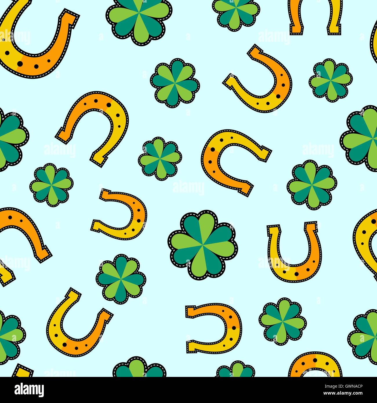 Good luck seamless pattern with fortune elements decoration in cartoon ...