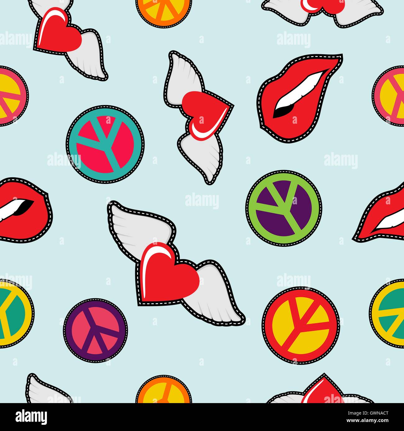 Peace girl cartoon Stock Vector Images - Alamy