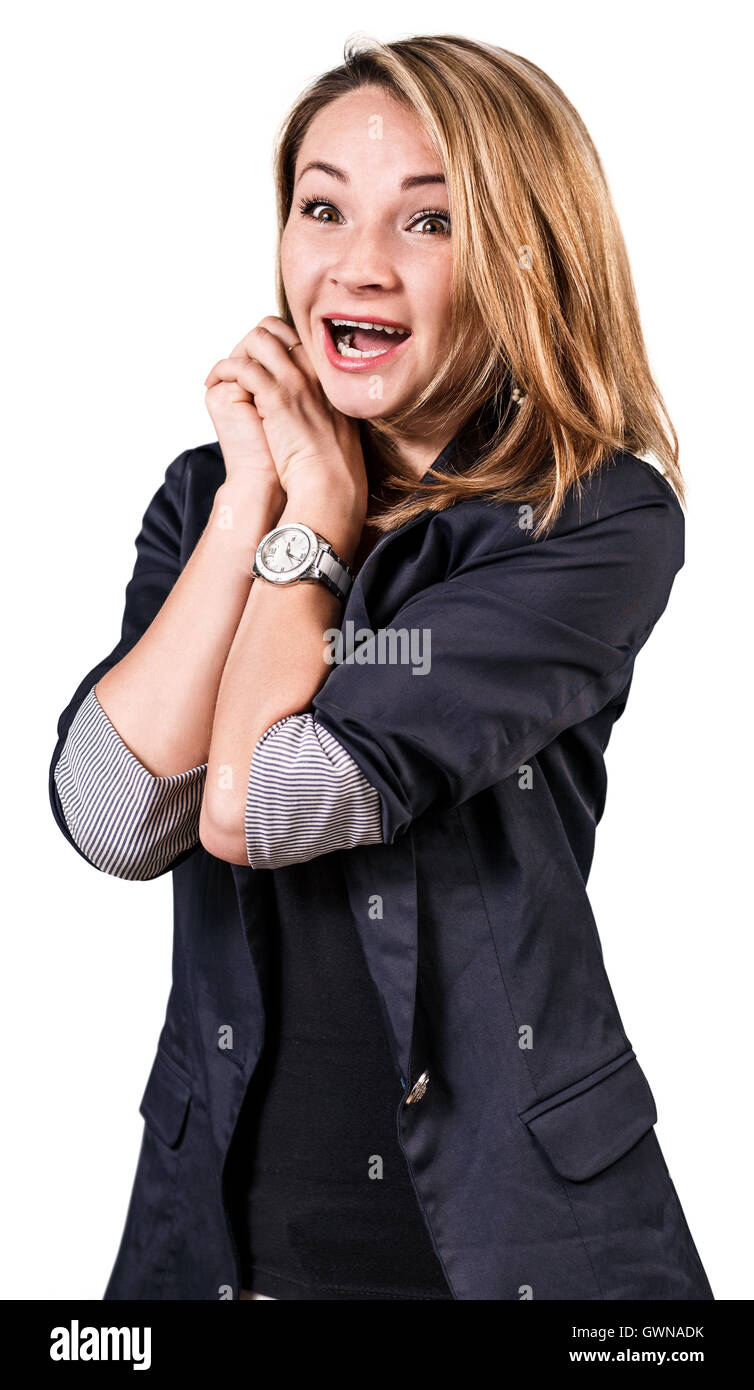 Happy woman smiling Stock Photo - Alamy