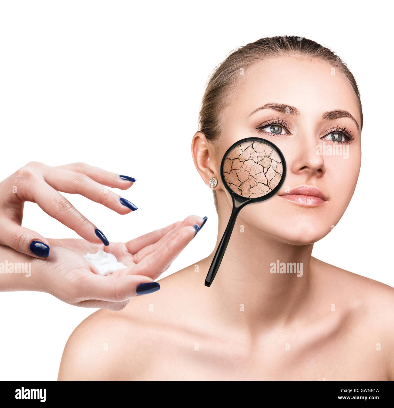 Face of young woman with dry skin Stock Photo - Alamy