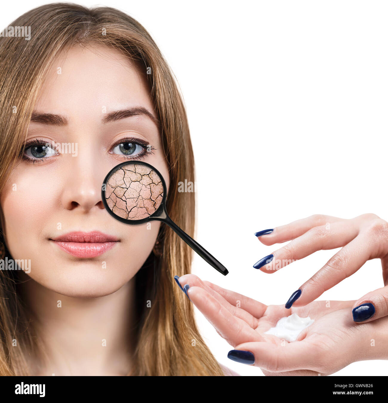 Face of young woman with dry skin Stock Photo - Alamy