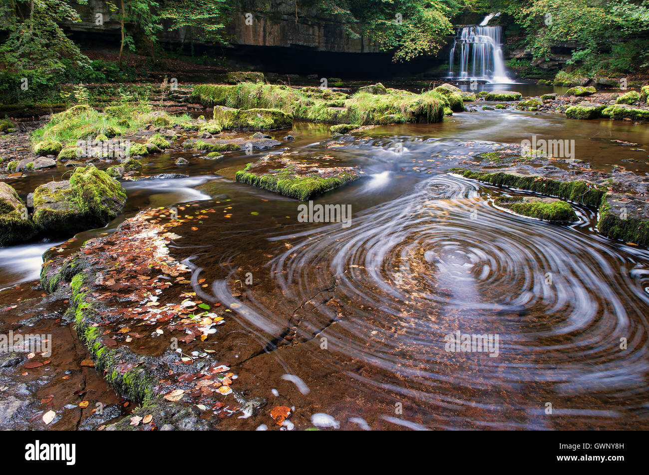 West Burton Falls (or Cauldron Falls), Wensleydale, Yorkshire Dales ...