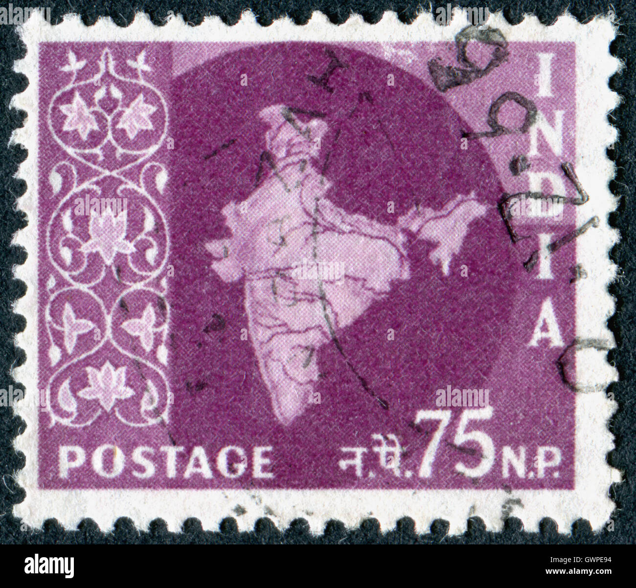 Map india postage stamp india hi-res stock photography and images - Alamy