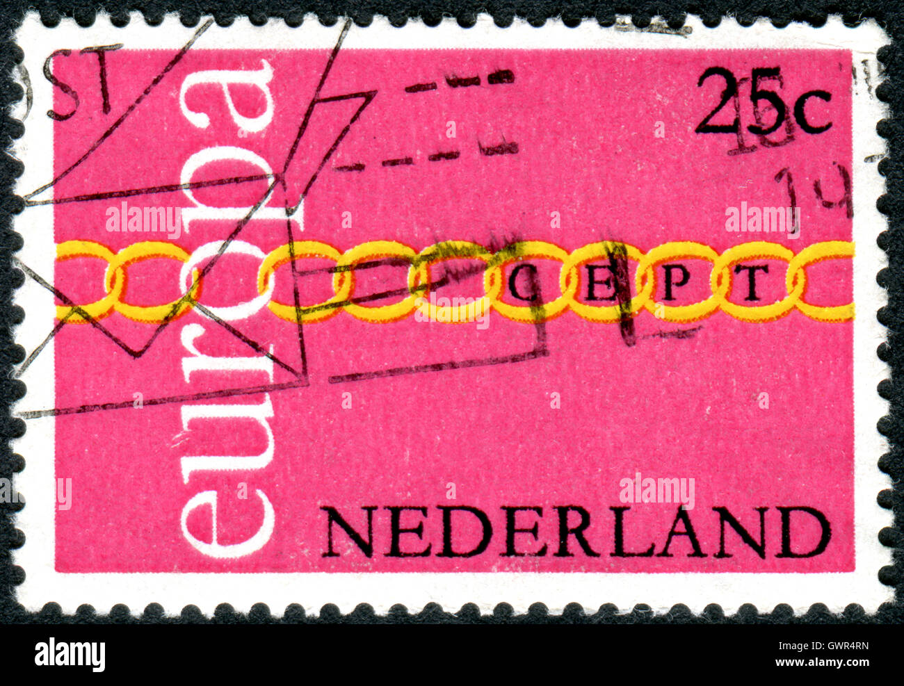 NETHERLANDS - CIRCA 1971: Postage stamp printed in the Netherlands ...