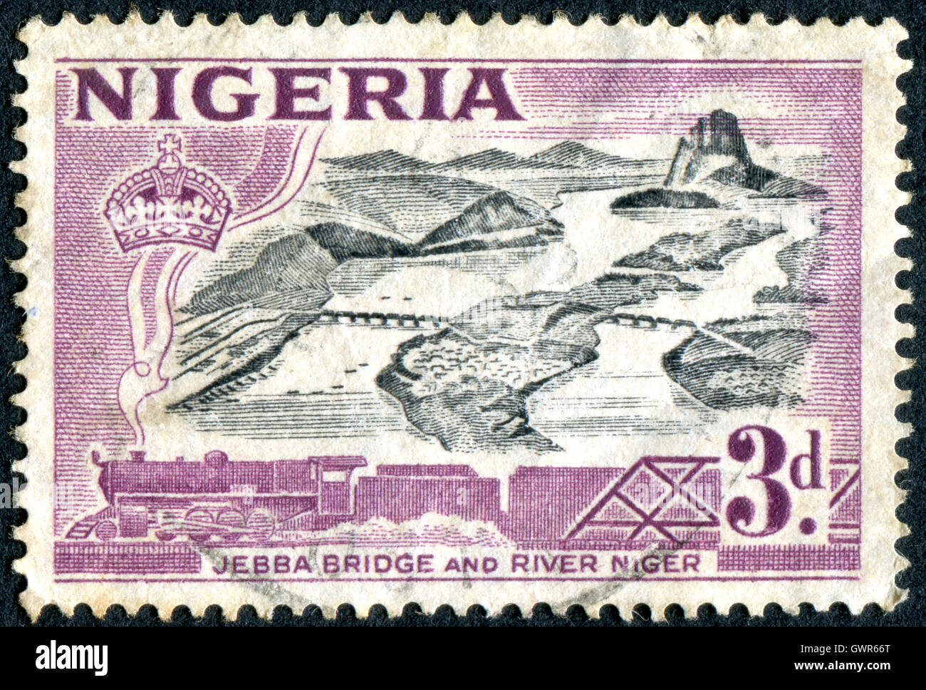 NIGERIA - CIRCA 1953: Postage stamp printed in the Nigeria (British ...