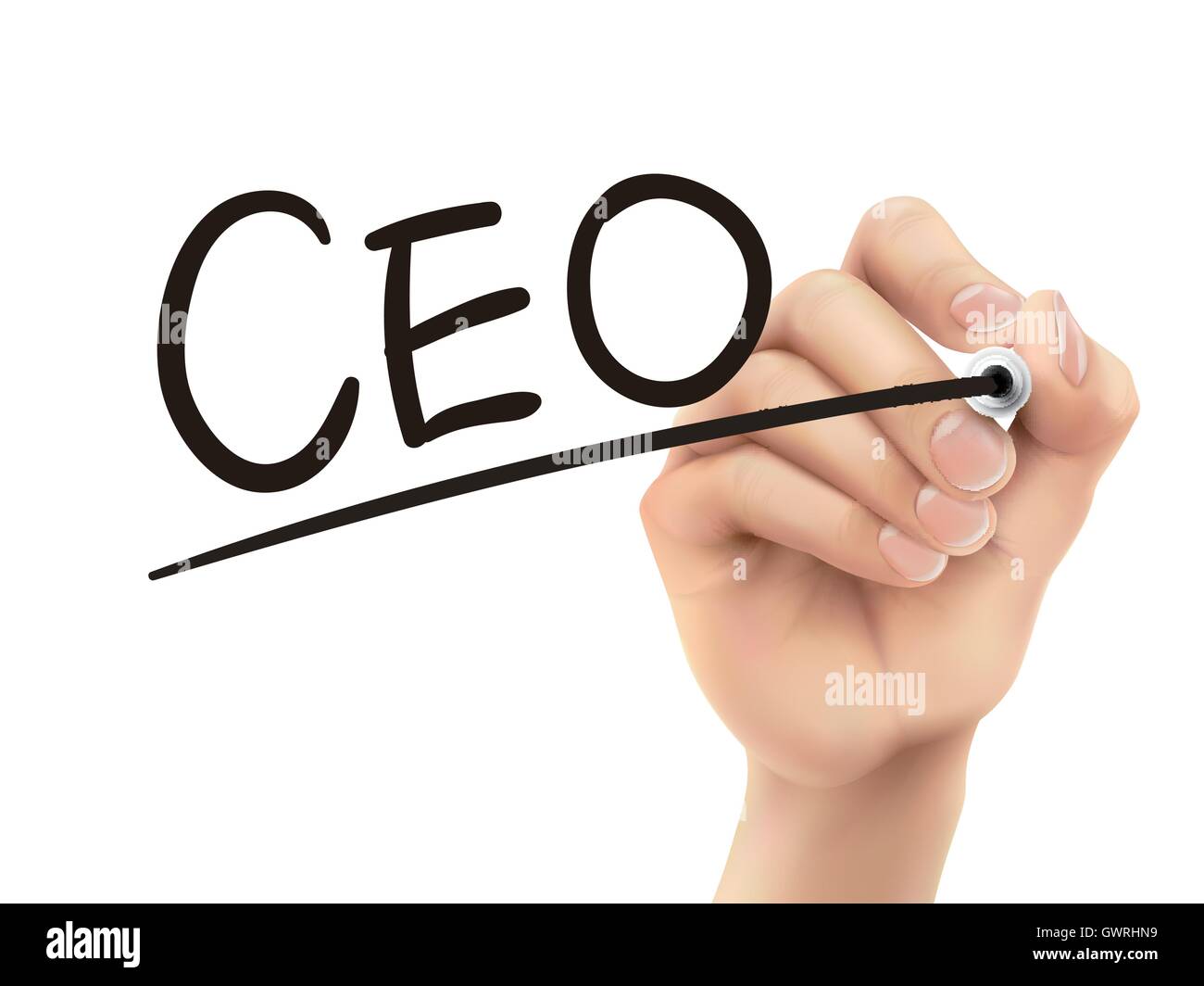 CEO written by hand, 3D illustration realistic hand writing on ...