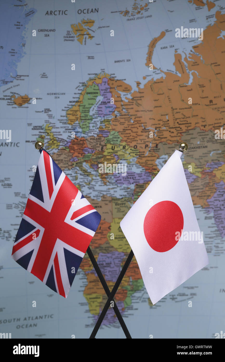 UK and Japan flags Stock Photo - Alamy