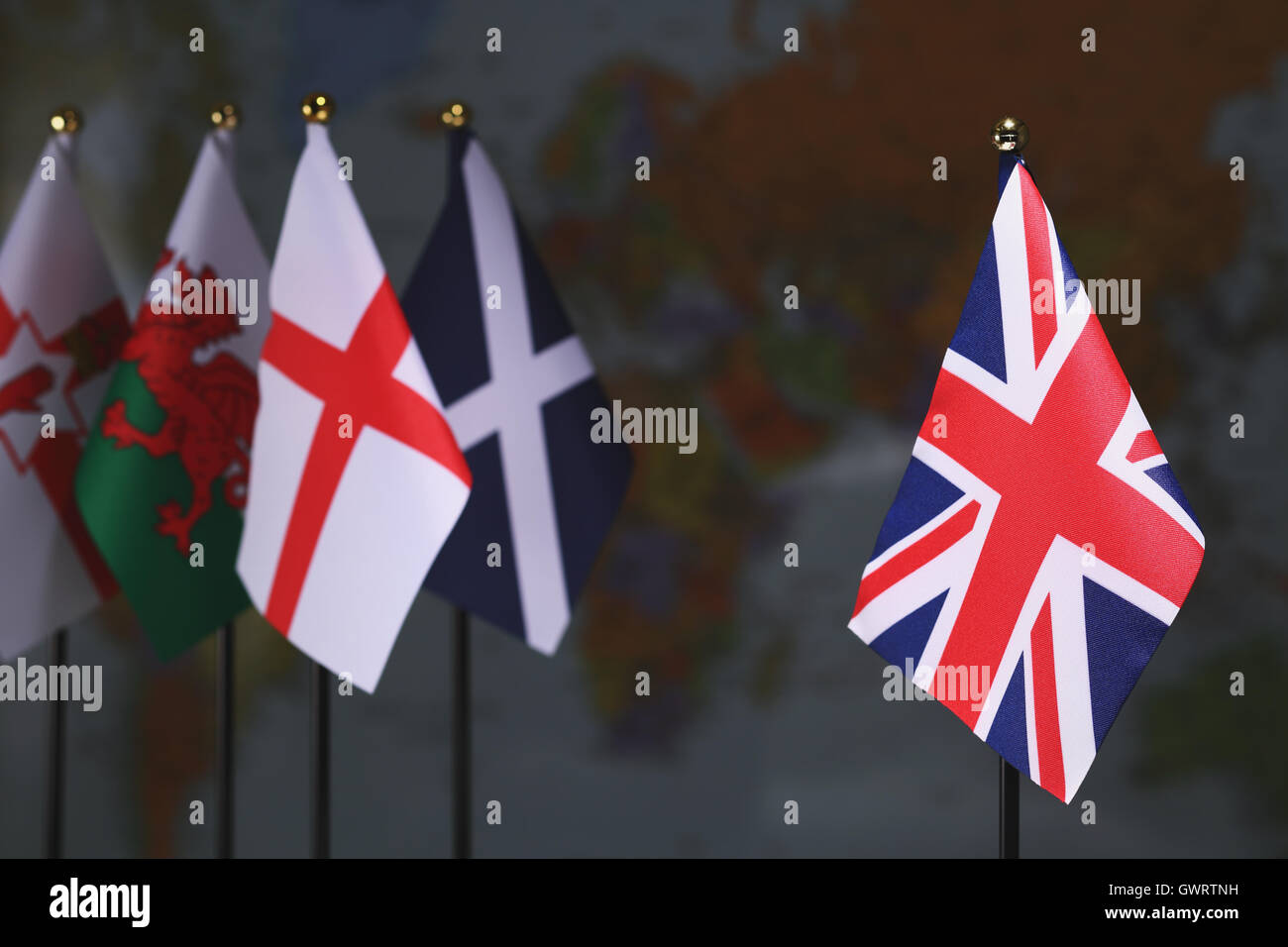 Union jack world map hi-res stock photography and images - Alamy