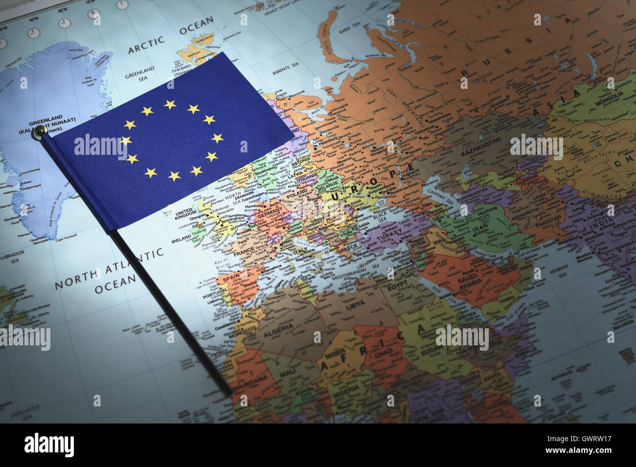 Eu map with flag hi-res stock photography and images - Alamy