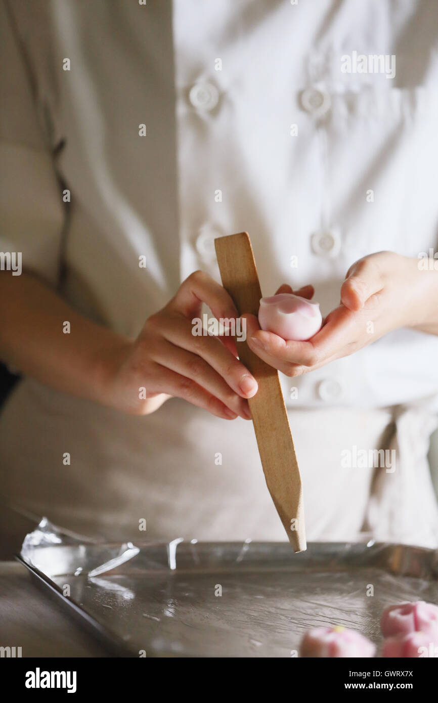 Pastry chef creating Japanese confectionery Stock Photo - Alamy
