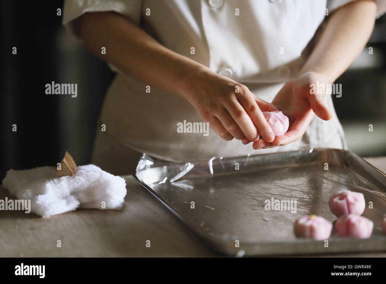 Pastry chef creating Japanese confectionery Stock Photo - Alamy