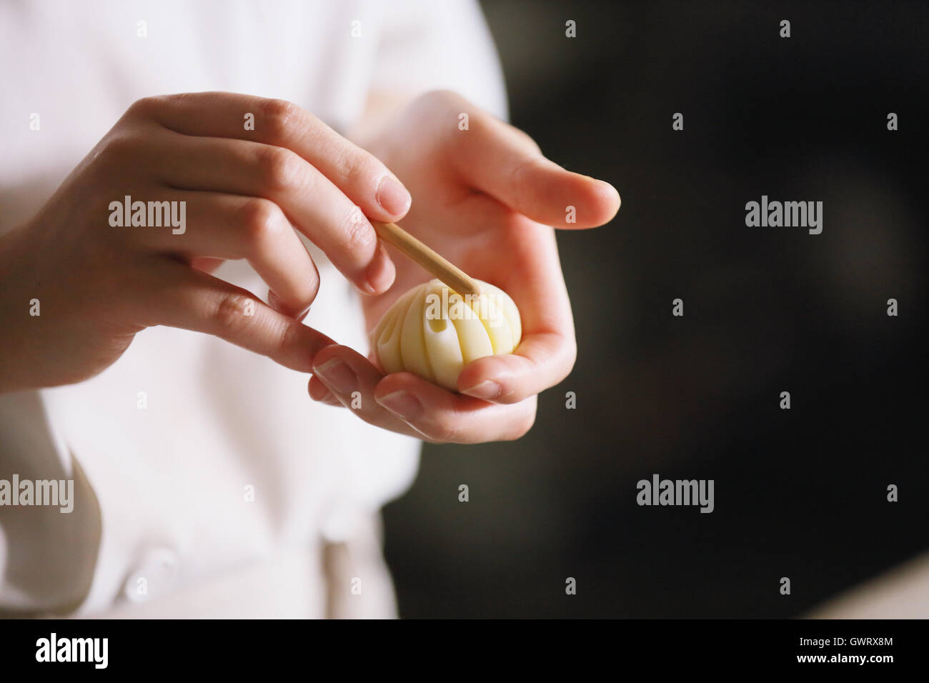 Pastry chef creating Japanese confectionery Stock Photo - Alamy