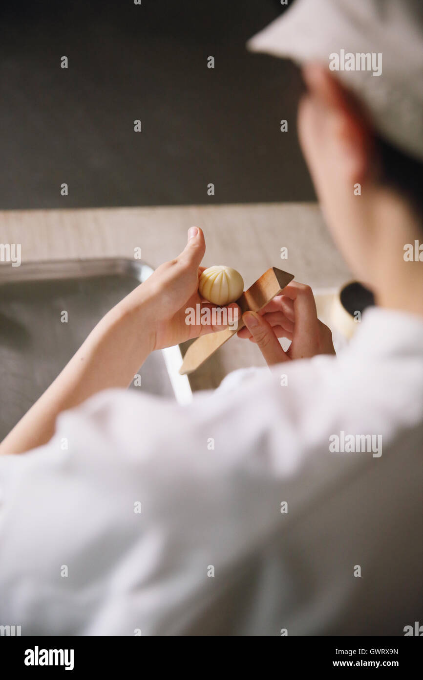 Pastry chef creating Japanese confectionery Stock Photo - Alamy