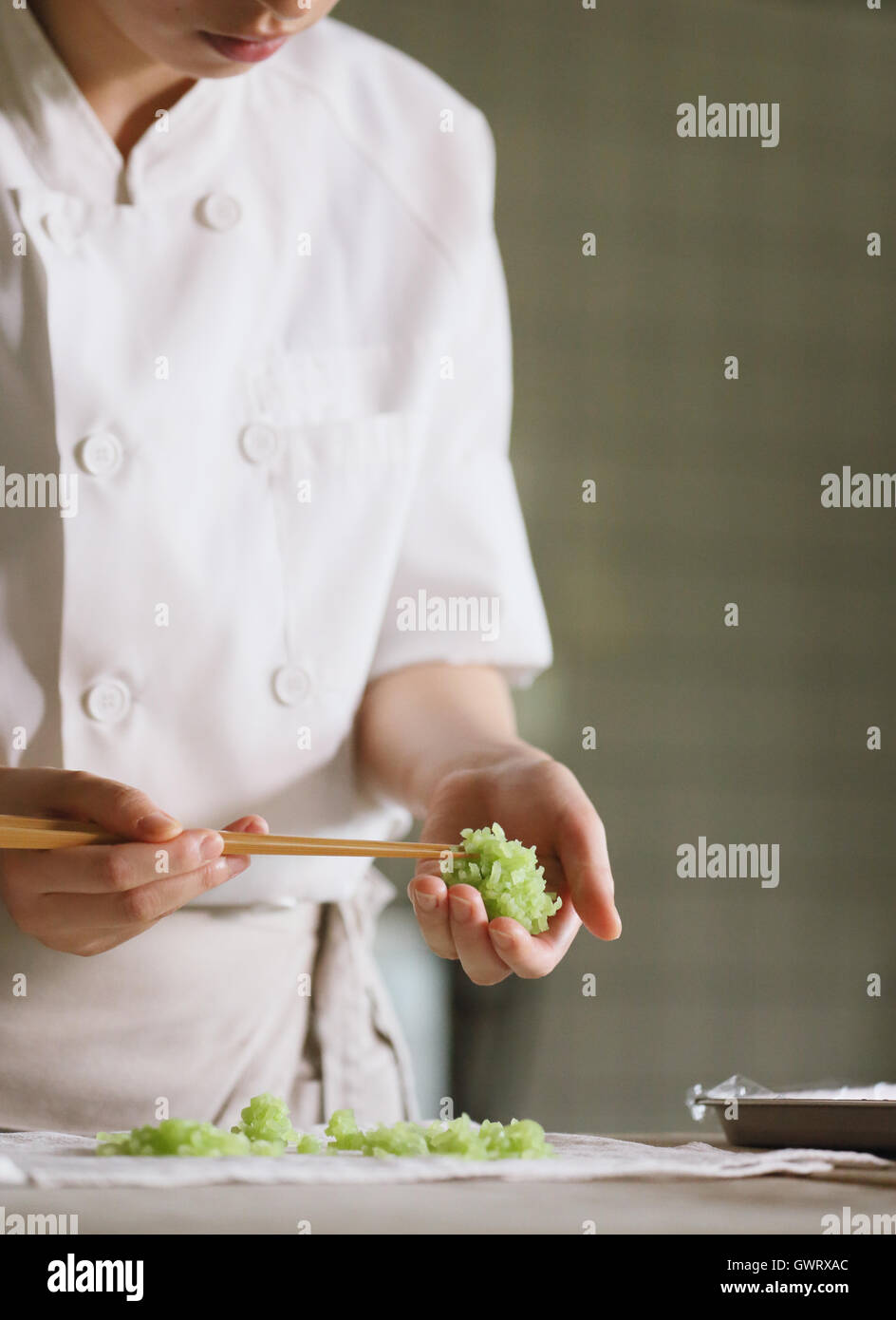 Pastry chef creating Japanese confectionery Stock Photo - Alamy