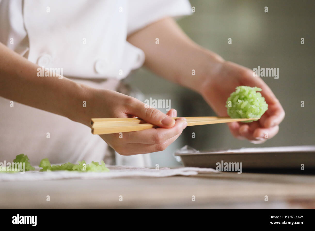 Pastry chef creating Japanese confectionery Stock Photo - Alamy