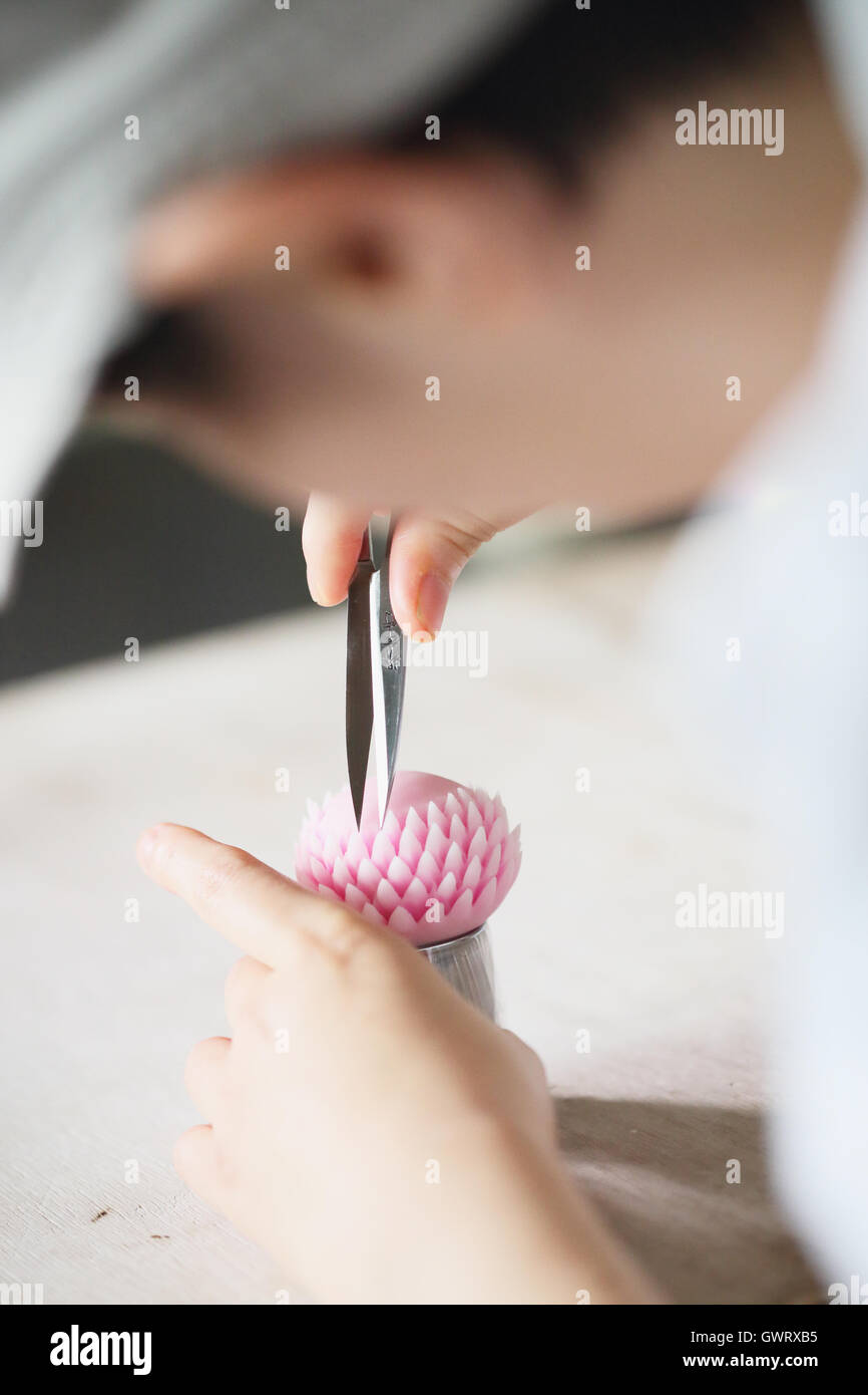 Pastry chef creating Japanese confectionery Stock Photo - Alamy
