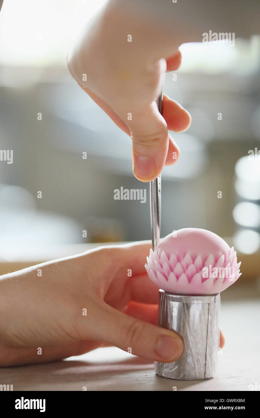 Pastry chef creating Japanese confectionery Stock Photo - Alamy