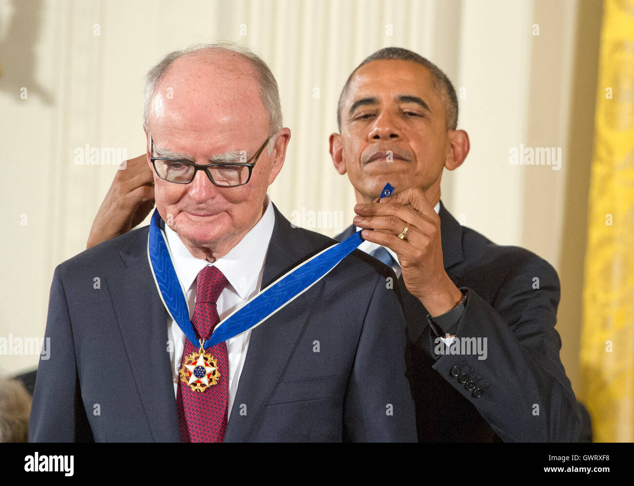 Former Nixon Administration official William Ruckelshaus receives the ...