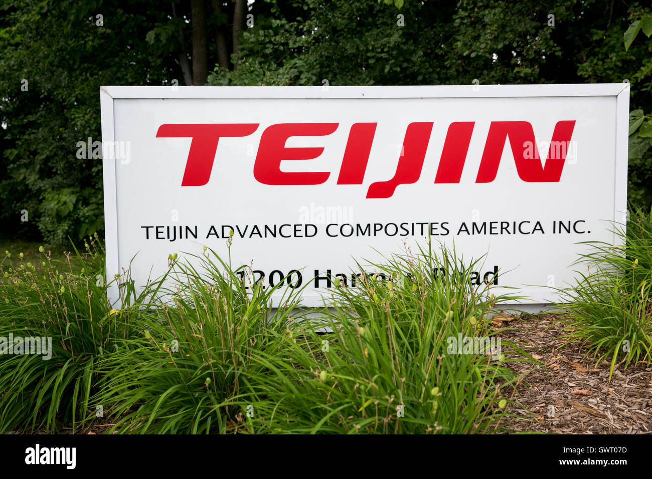 A logo sign outside of a facility occupied by Teijin Limited in Auburn ...