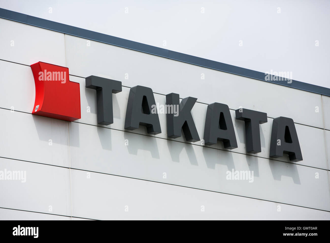 A logo sign outside of a facility occupied by the Takata Corporation in ...