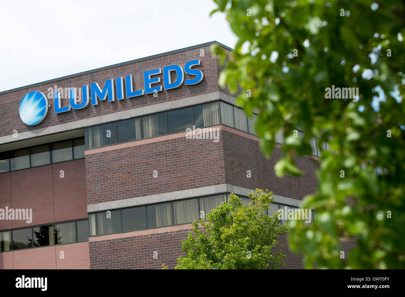 A logo sign outside of a facility occupied by Lumileds Lighting in ...