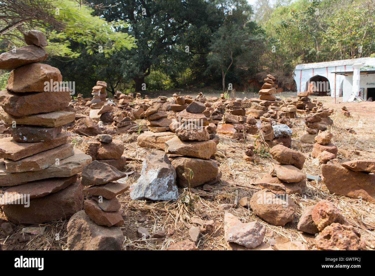 Stacked Stones at Anantha Padmanabha Swamy Temple at Ananthagiri Hills ...