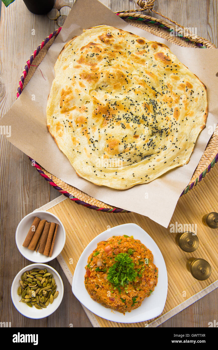Malawah or Malawach traditional arabic bread Stock Photo - Alamy