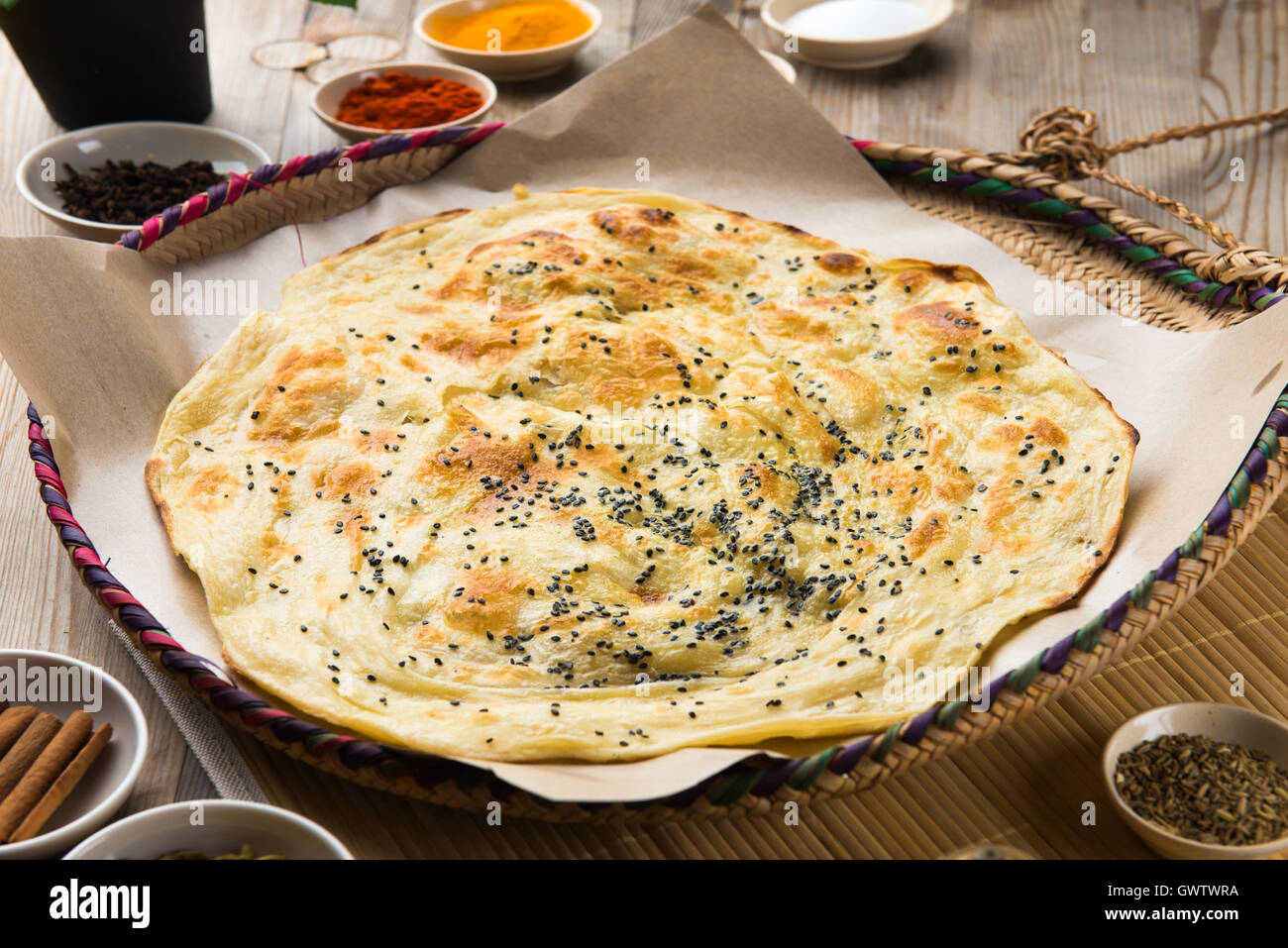 Malawah or Malawach traditional yemeni bread Stock Photo - Alamy