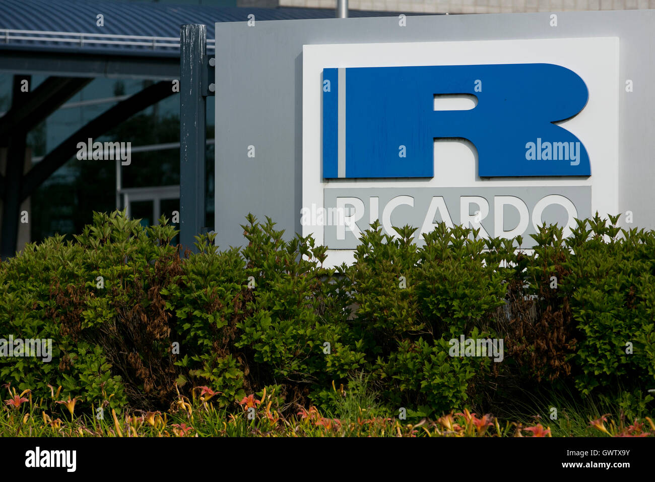 A logo sign outside of a facility occupied by Ricardo plc, in ...