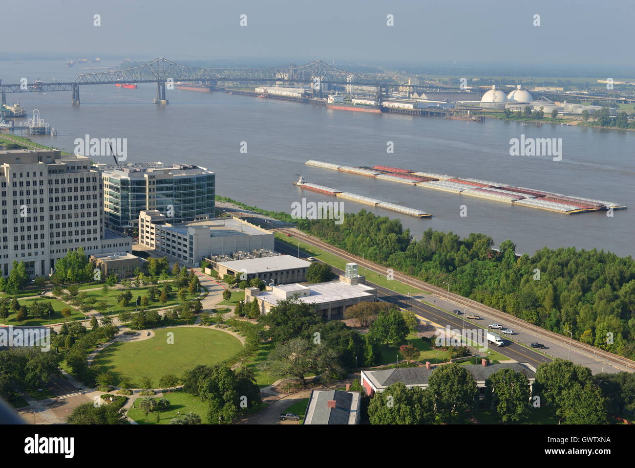 Views from the top of the Louisiana state capital building in Baton ...