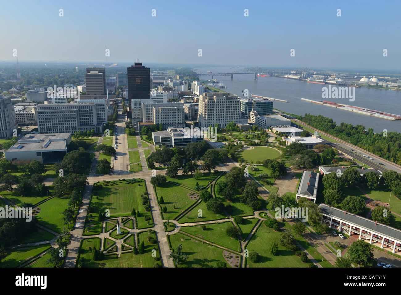 Views from the top of the Louisiana state capital building in Baton ...