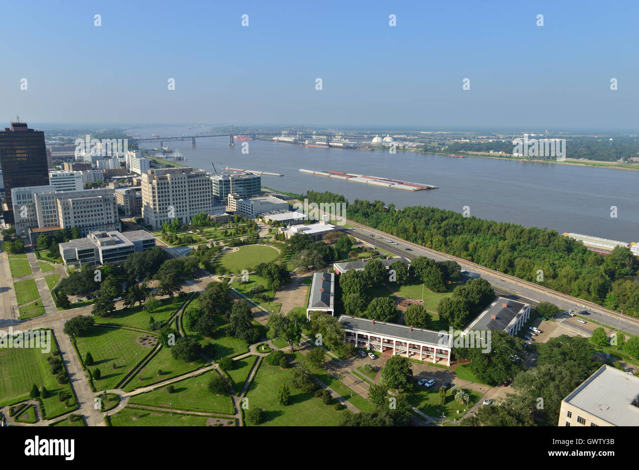 Views from the top of the Louisiana state capital building in Baton ...