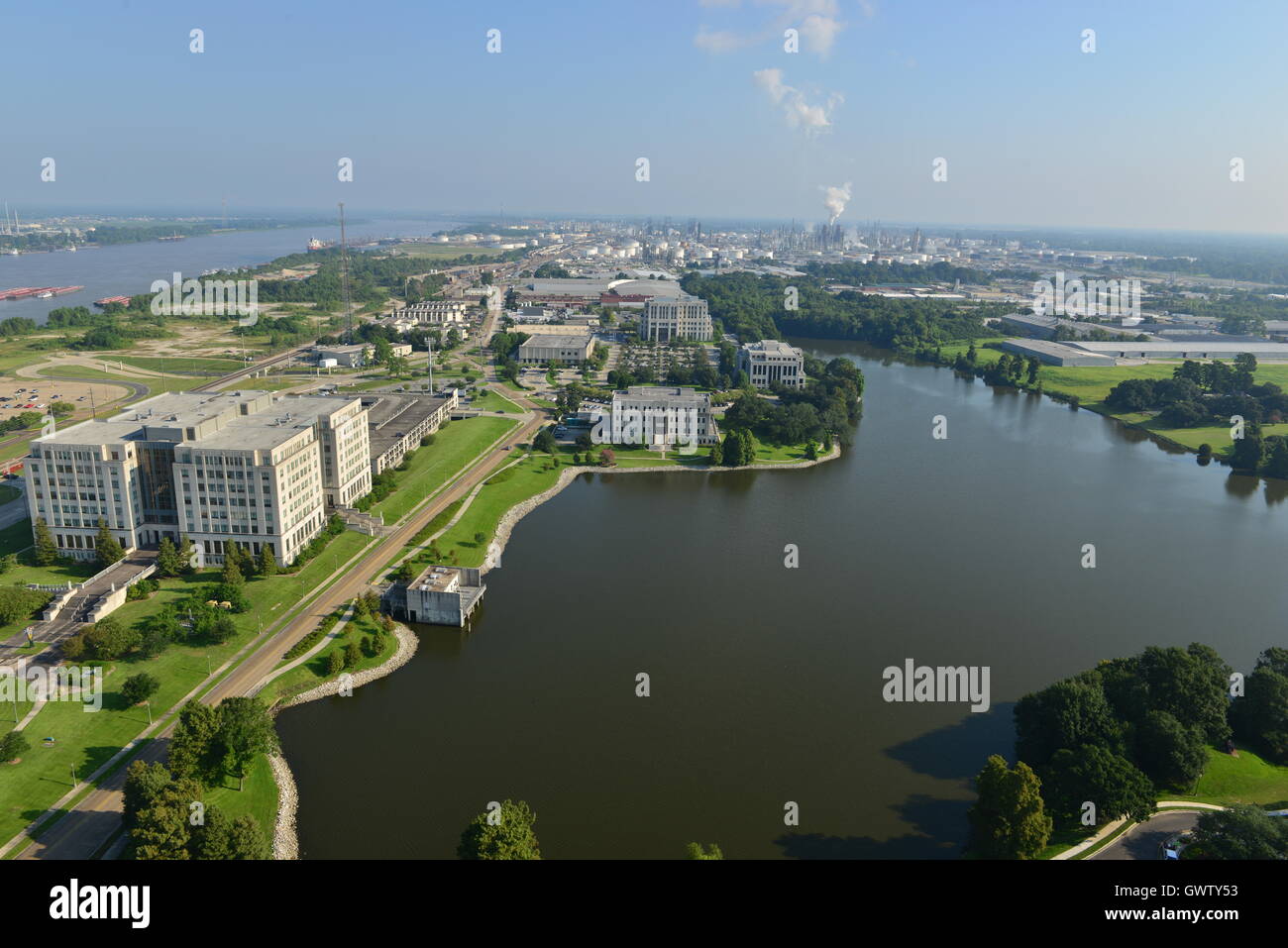 Views from the top of the Louisiana state capital building in Baton ...
