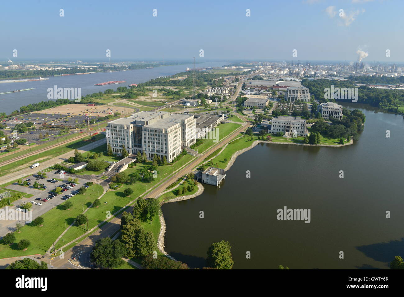 Views from the top of the Louisiana state capital building in Baton ...
