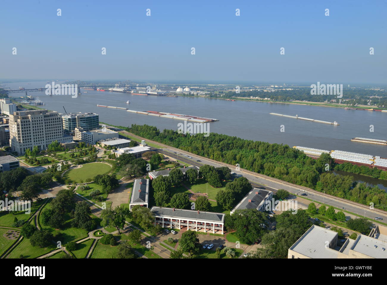 Views from the top of the Louisiana state capital building in Baton ...