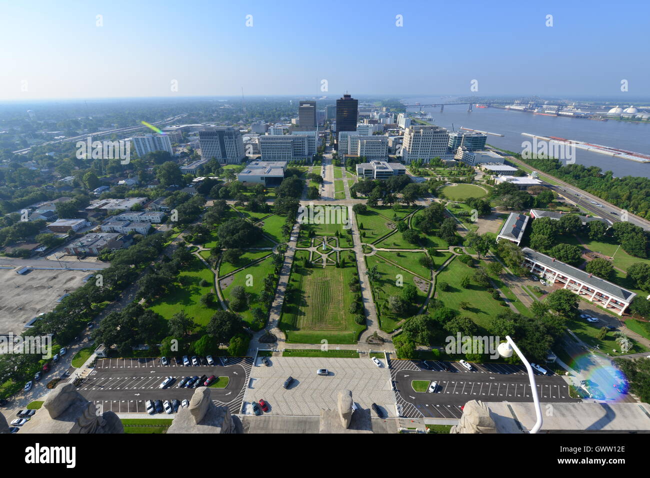 Views from the top of the Louisiana state capital building in Baton ...