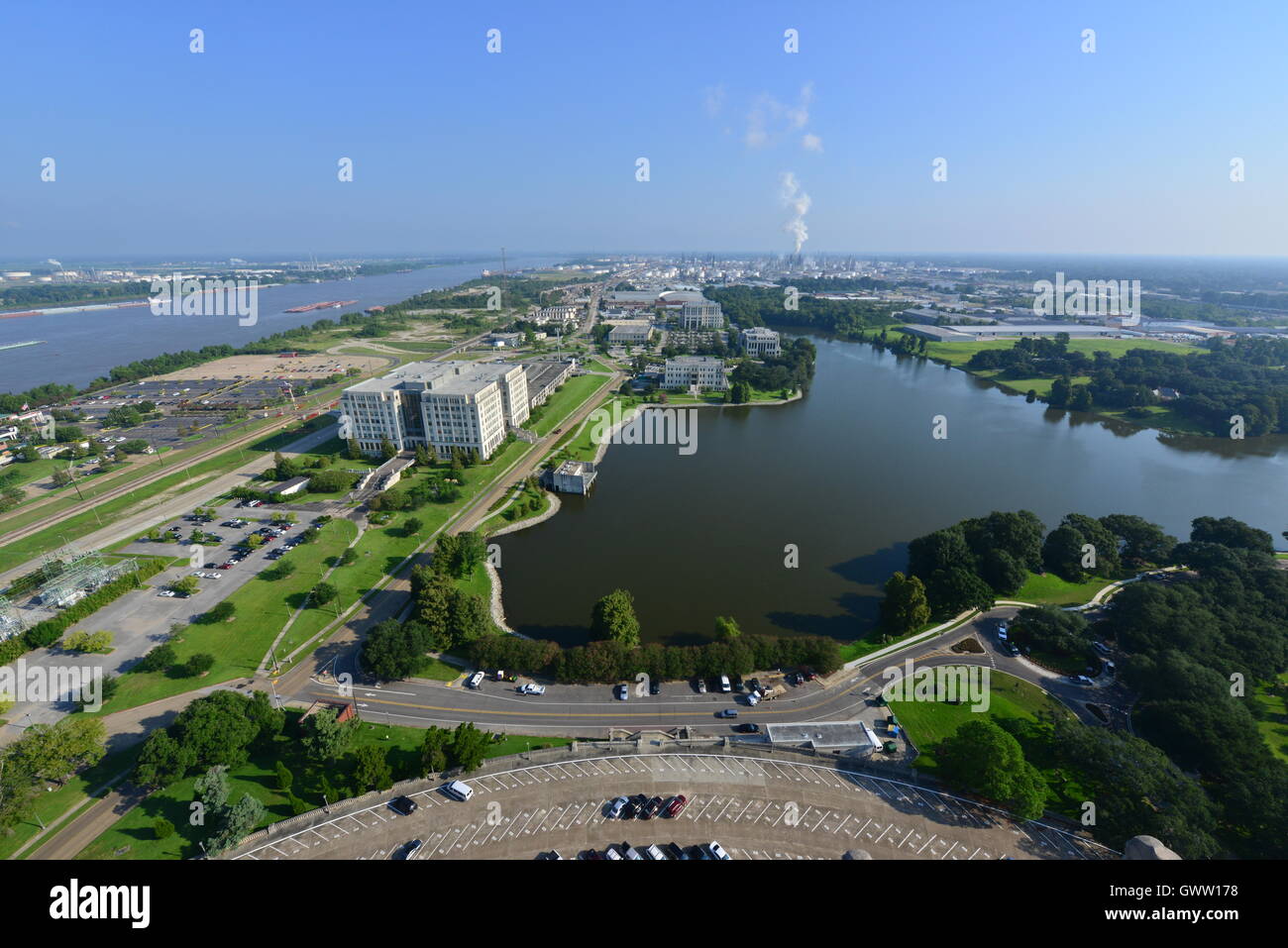 Views from the top of the Louisiana state capital building in Baton ...