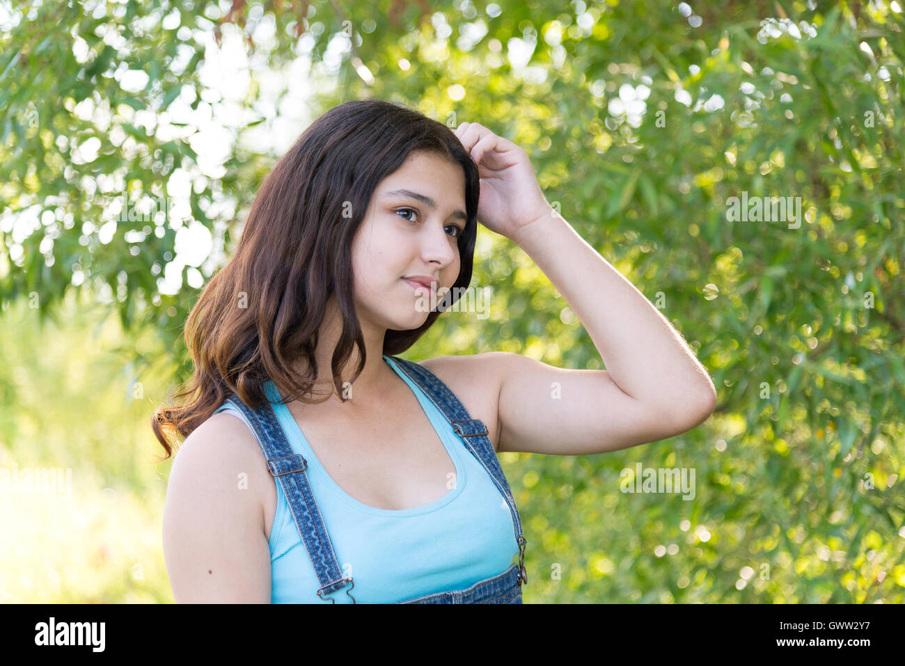 Portrait of teen girl dreaming in nature Stock Photo - Alamy