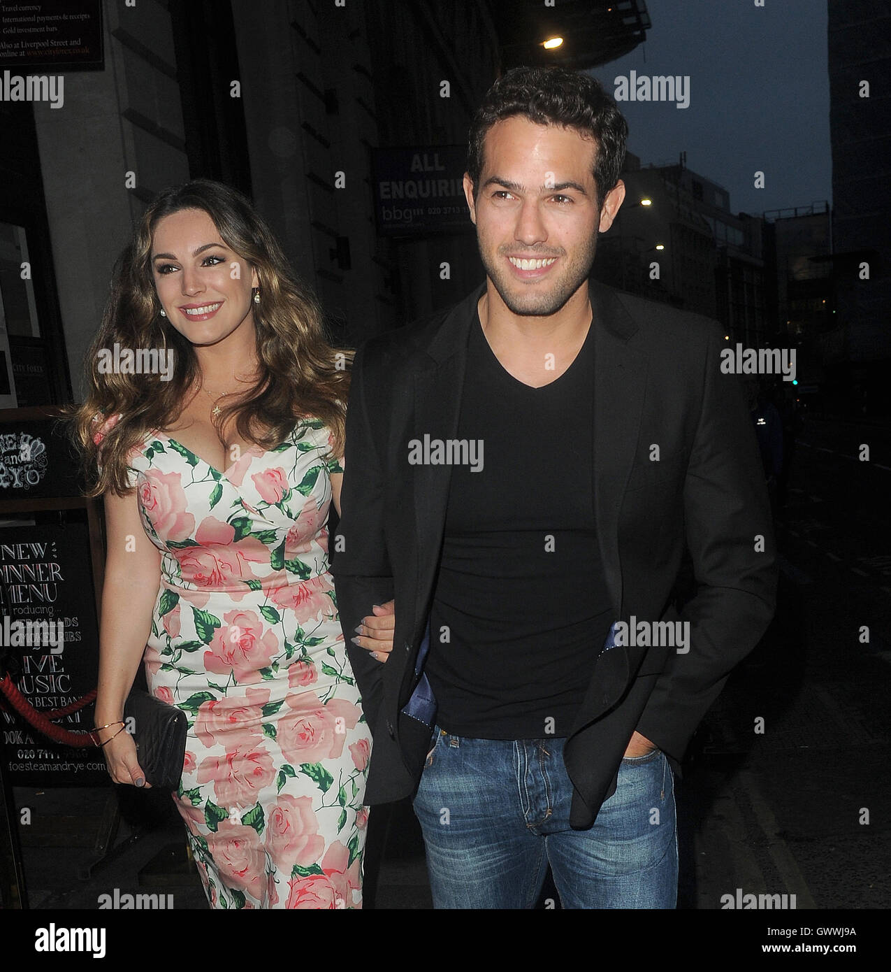 Kelly Brook and boyfriend arriving at Steam & Rye Goes Tropical - party ...