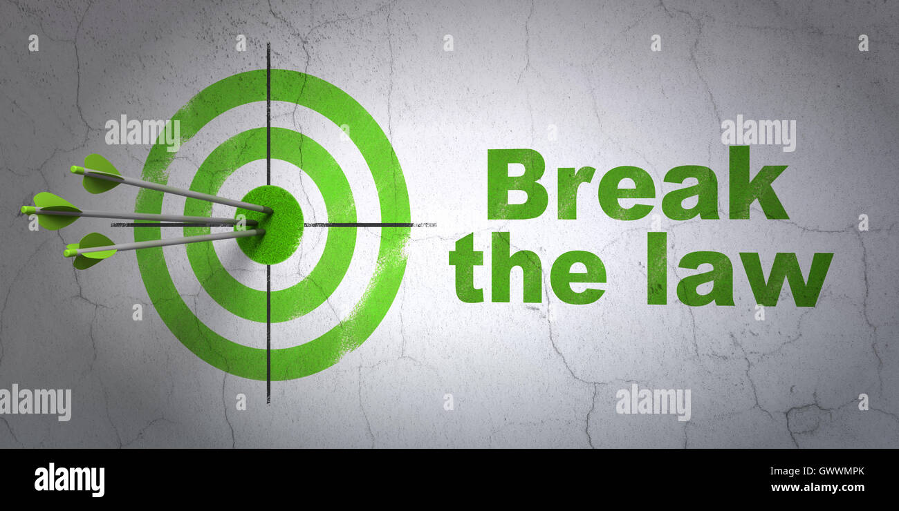 Law concept: target and Break The Law on wall background Stock Photo ...